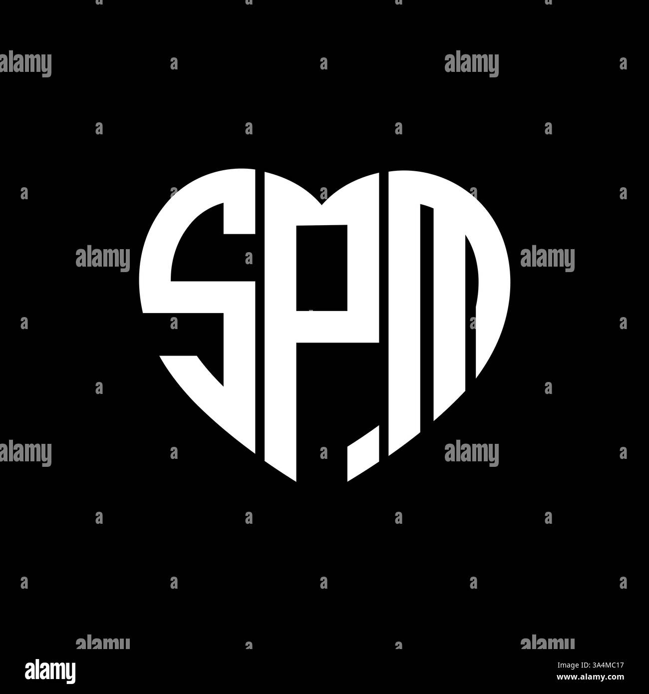 SPM Unique modern flat abstract geometric initials vector letter logo ...