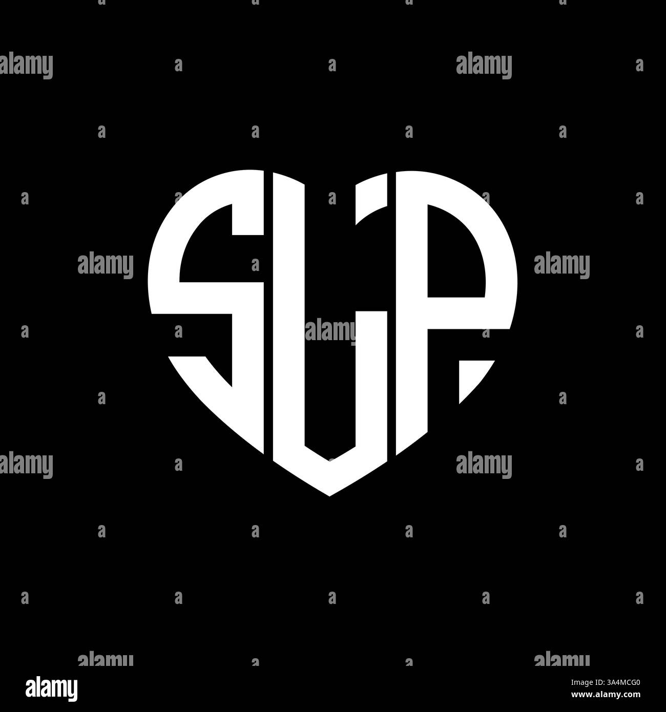 SLP Unique modern flat abstract geometric initials vector letter logo ...