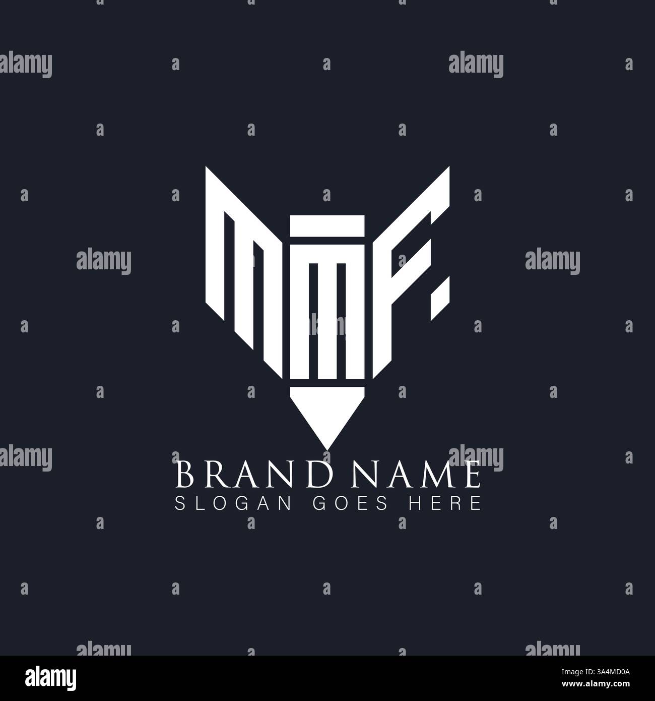 MMF Unique modern flat abstract geometric initials vector letter logo ...