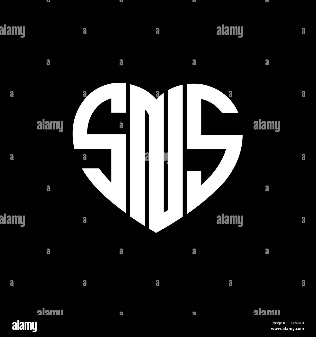 SNS Unique modern flat abstract geometric initials vector letter logo ...