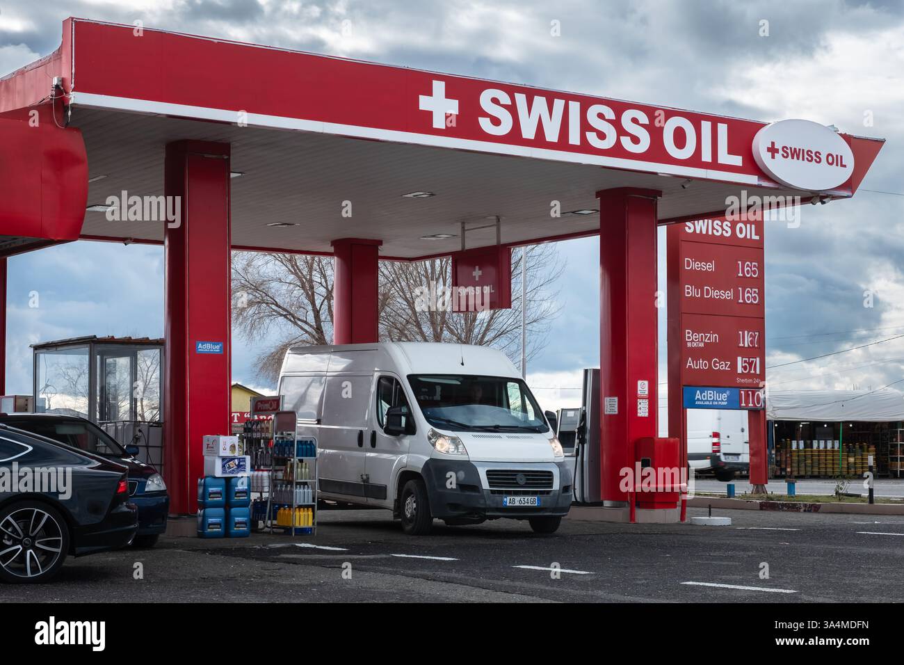 Gasoline station in Europe. Fuel pump petrol station,Oil and Gas ...