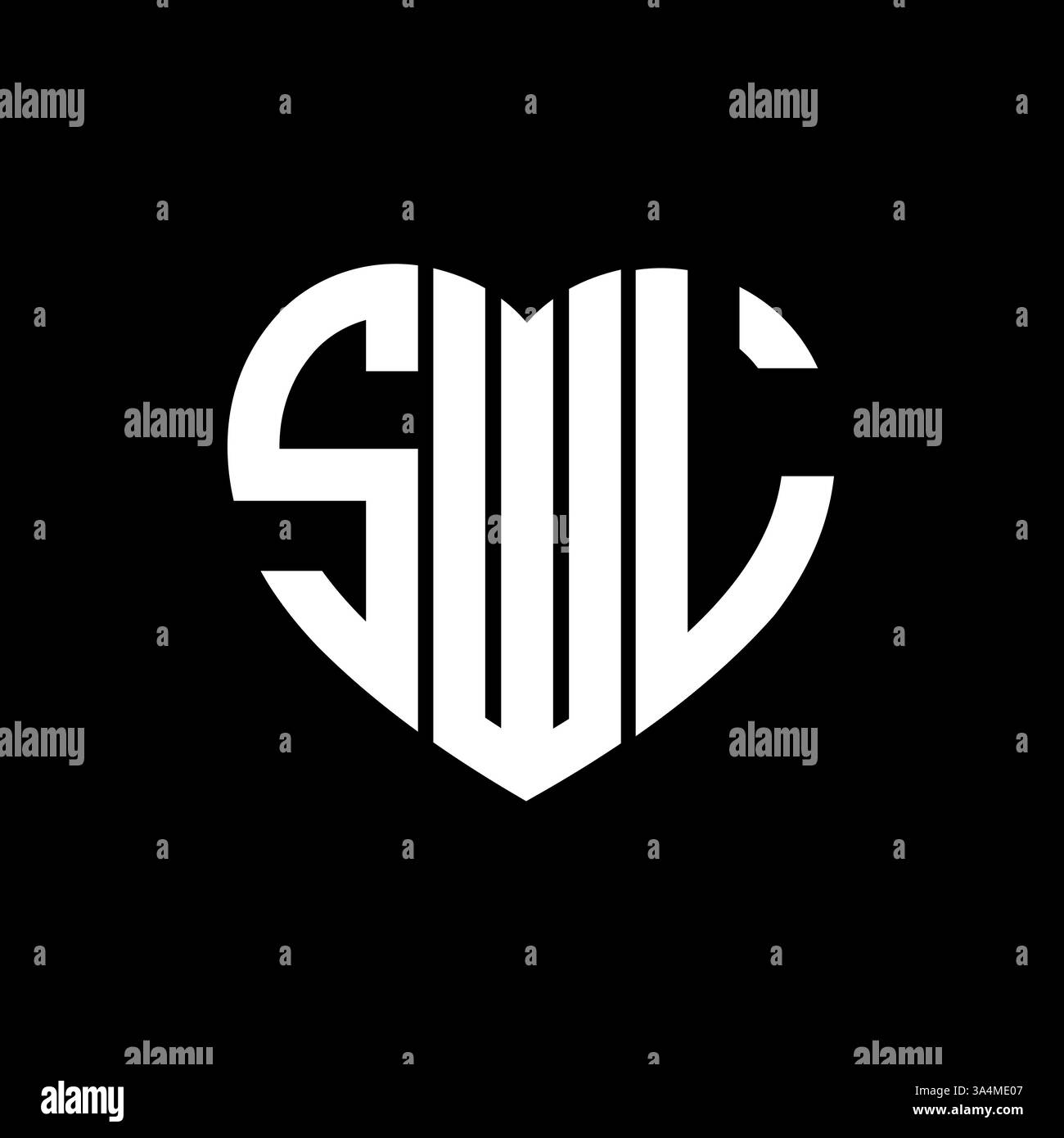 SWL Unique modern flat abstract geometric initials vector letter logo ...