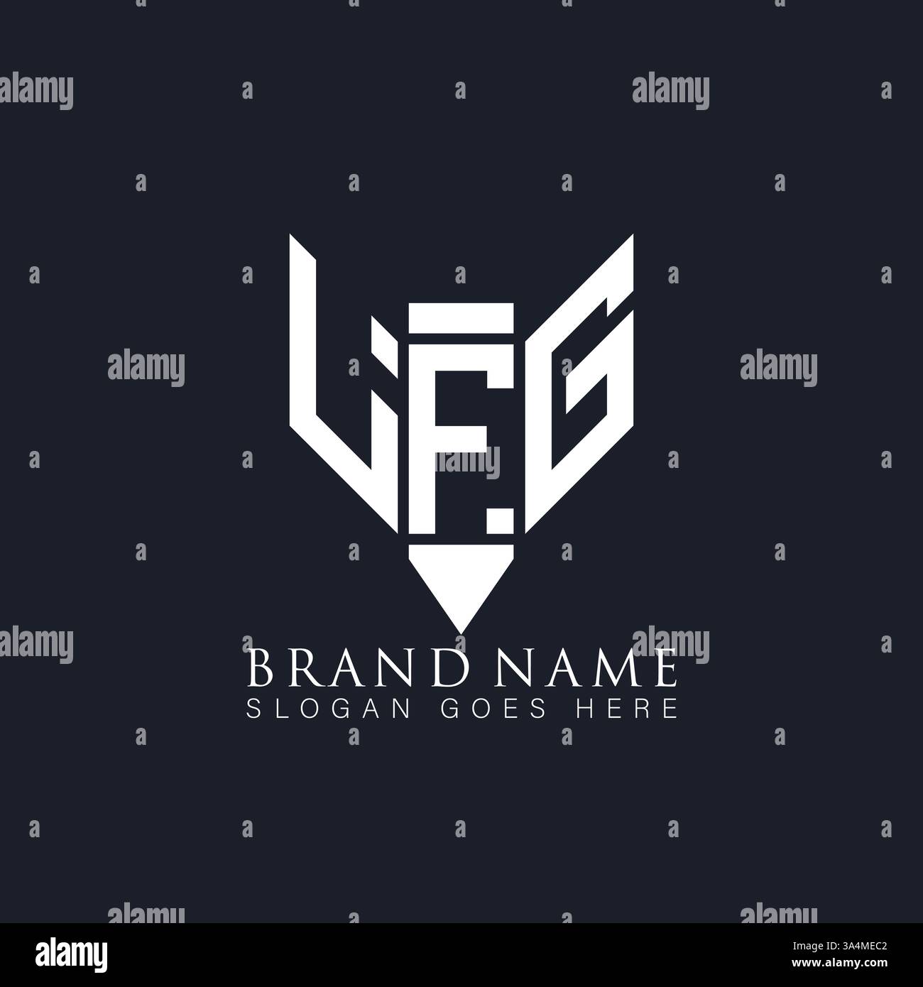 LFG Unique modern flat abstract geometric initials vector letter logo ...