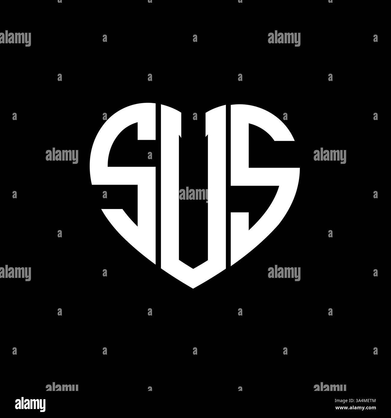 SUS Unique modern flat abstract geometric initials vector letter logo ...
