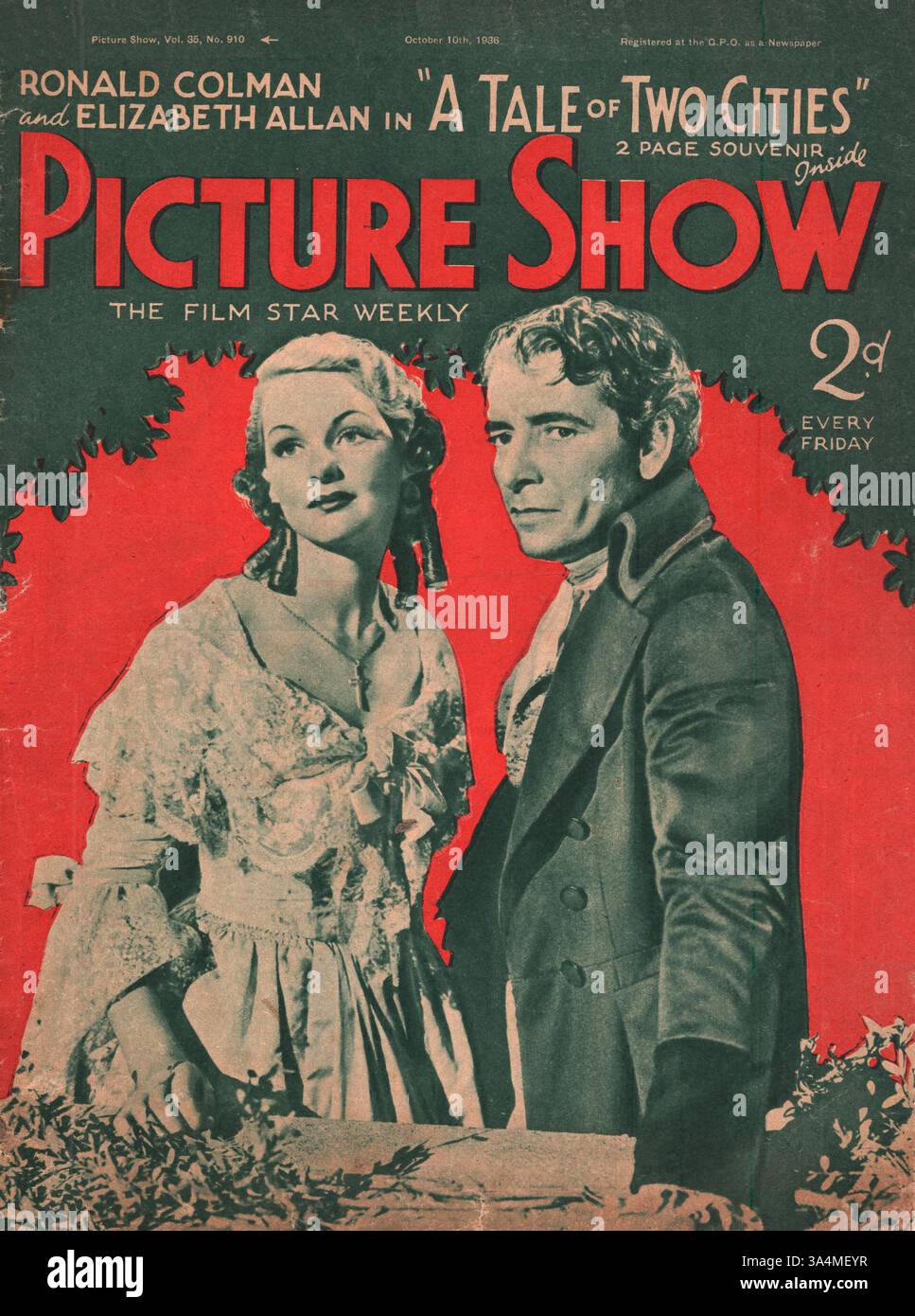 1936 picture show ronald coleman and elizabeth allan hi-res stock ...