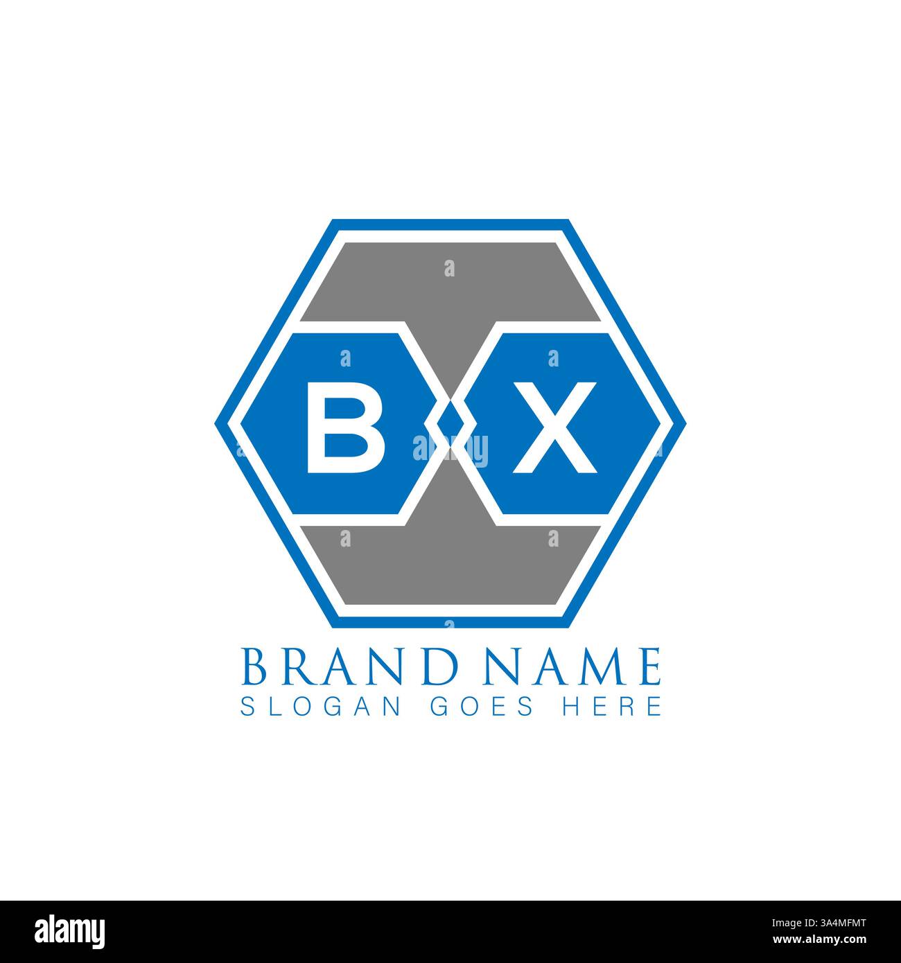 BX Unique modern flat abstract geometric initials vector letter logo ...
