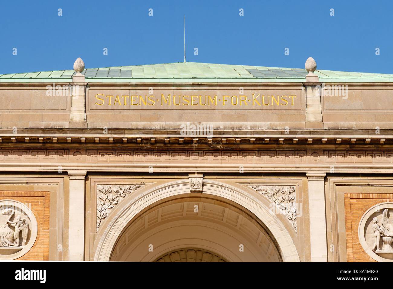 Neoclassical facade detail of Statens Museum for Kunst, National ...