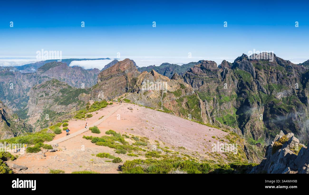 Pico do Areeiro to Pico Ruivo panorama Stock Photo - Alamy
