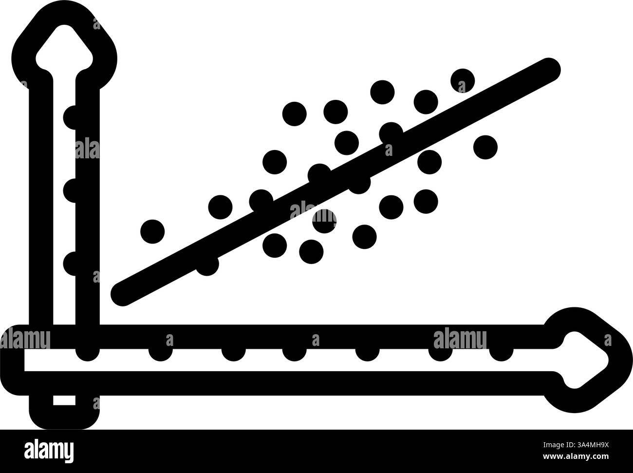 predictive analytics graph ai integration line icon vector illustration ...