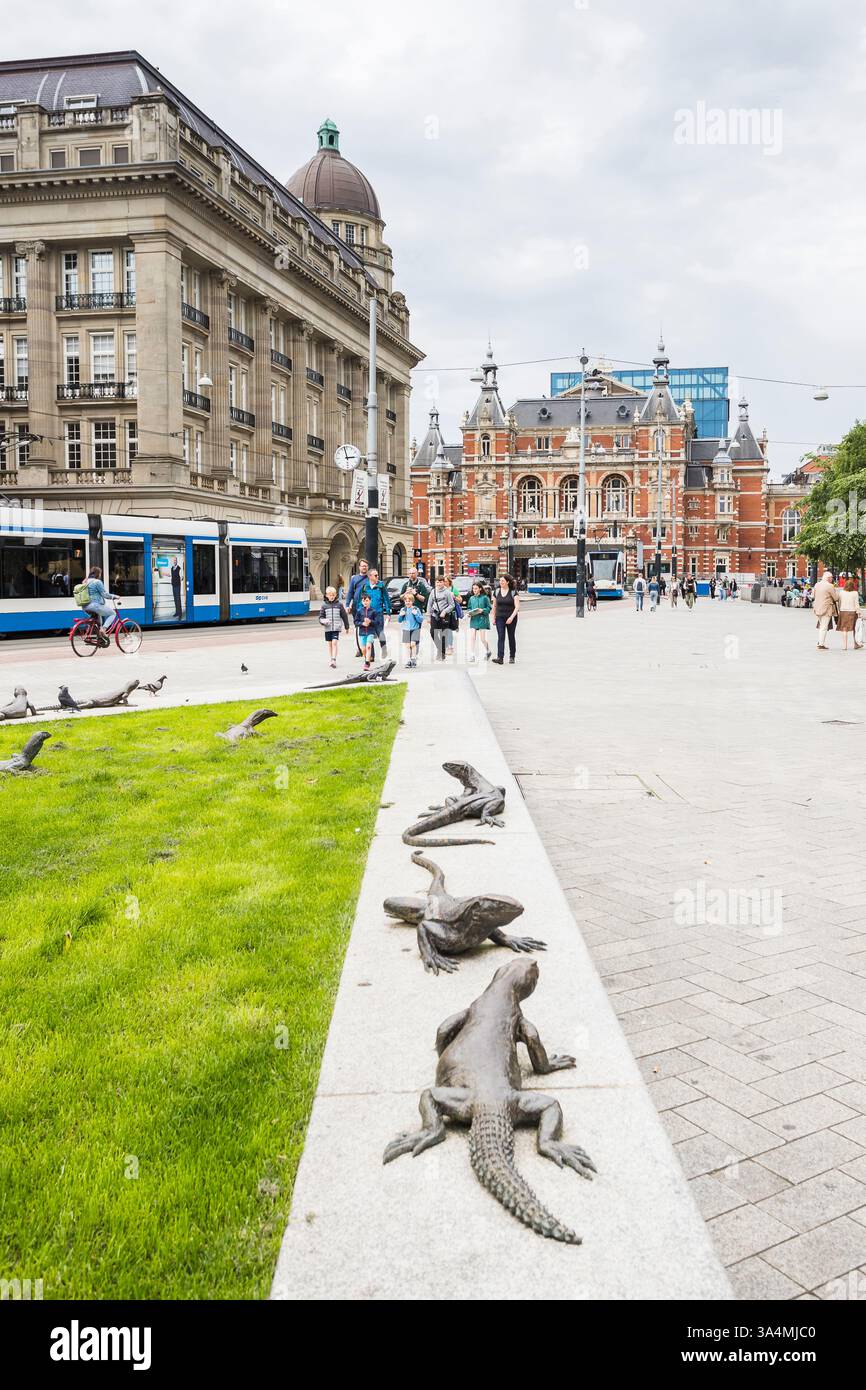 Iguana Sculptures in Amsterdam Stock Photo - Alamy