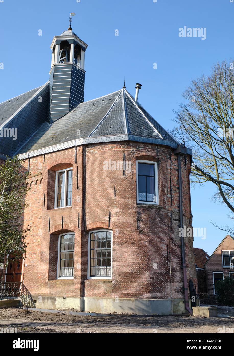 March 10, 2025 - Grou-Netherlands: Rear side of the historic church in ...