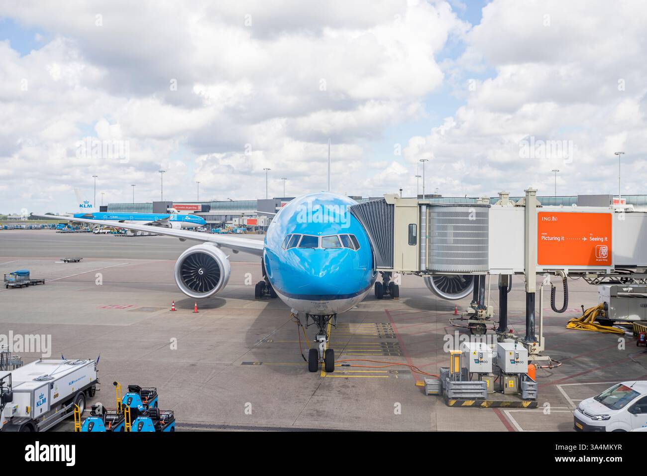 KLM aircraft after arrival Stock Photo - Alamy