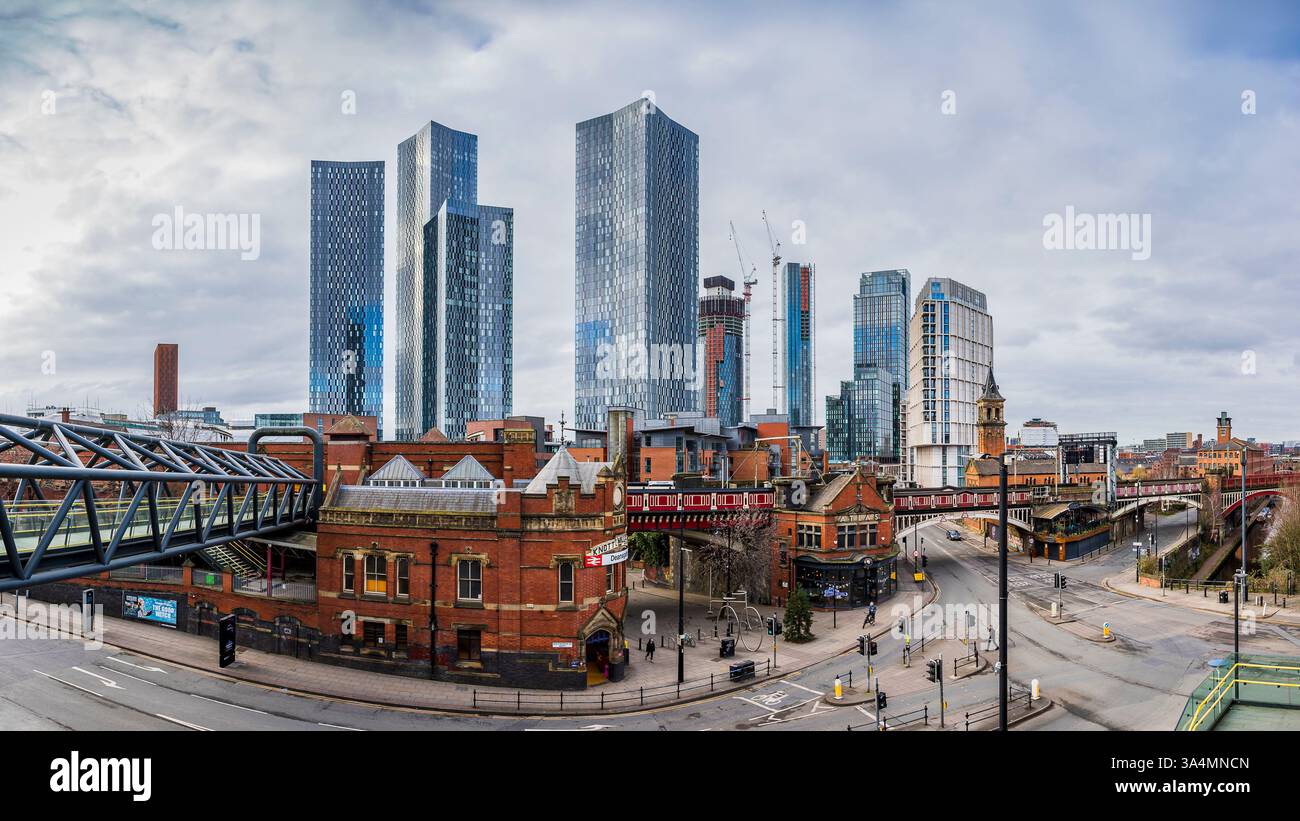 Manchester deansgate panorama hi-res stock photography and images - Alamy