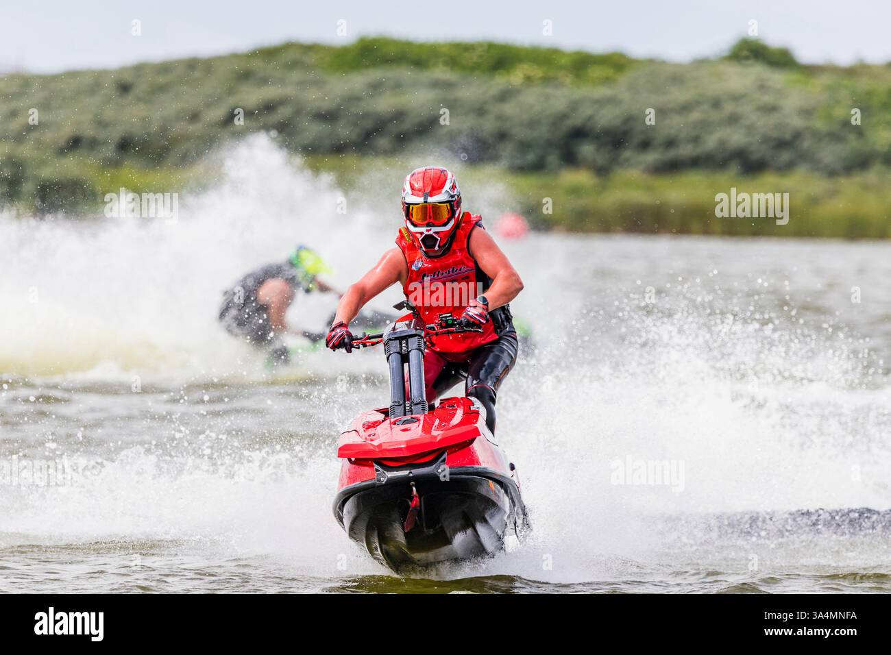 Jet ski rider on Crosby marina Stock Photo - Alamy
