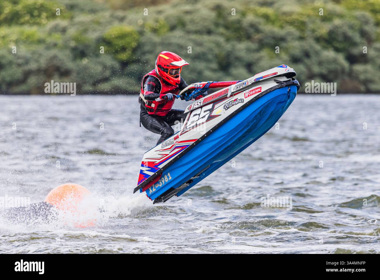 Jet ski rider on Crosby marina Stock Photo - Alamy