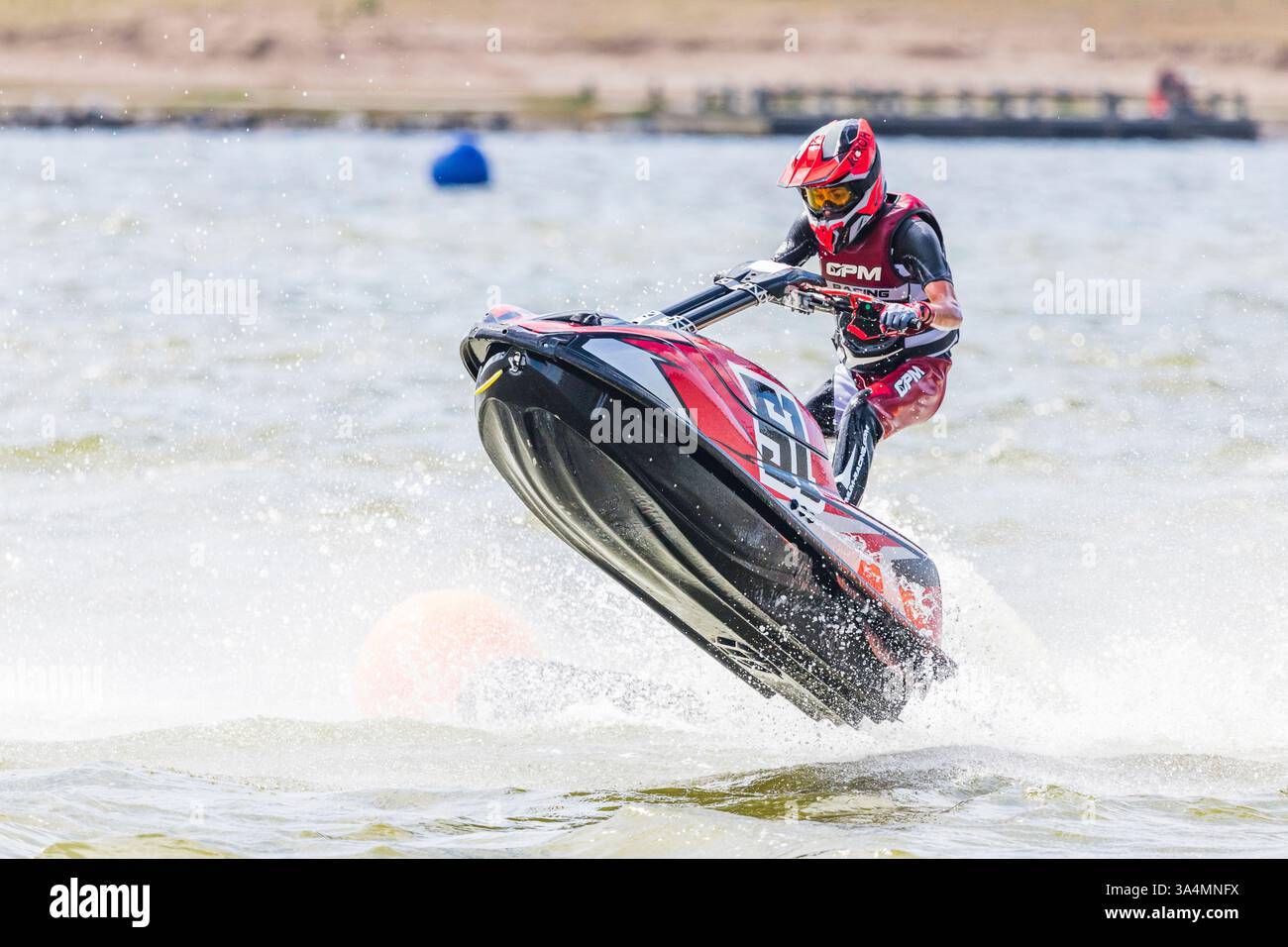Jet ski rider on Crosby marina Stock Photo - Alamy