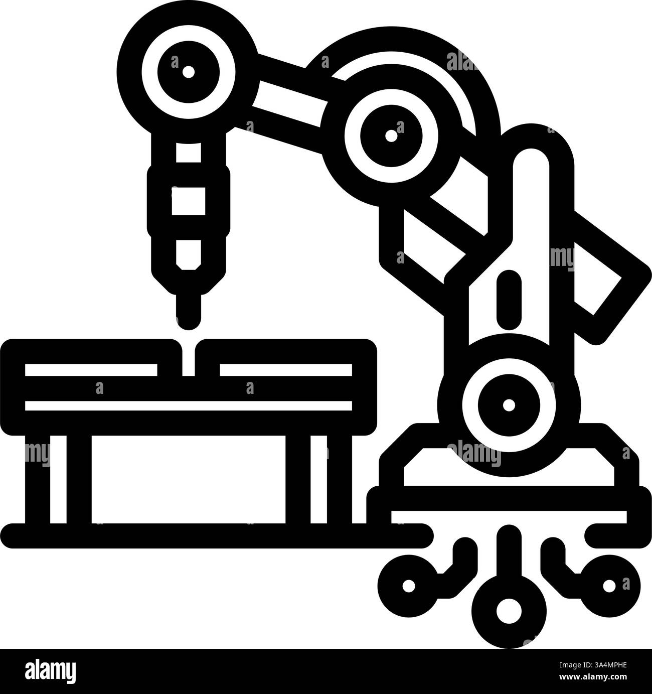 automation robot deep learning line icon vector illustration Stock ...