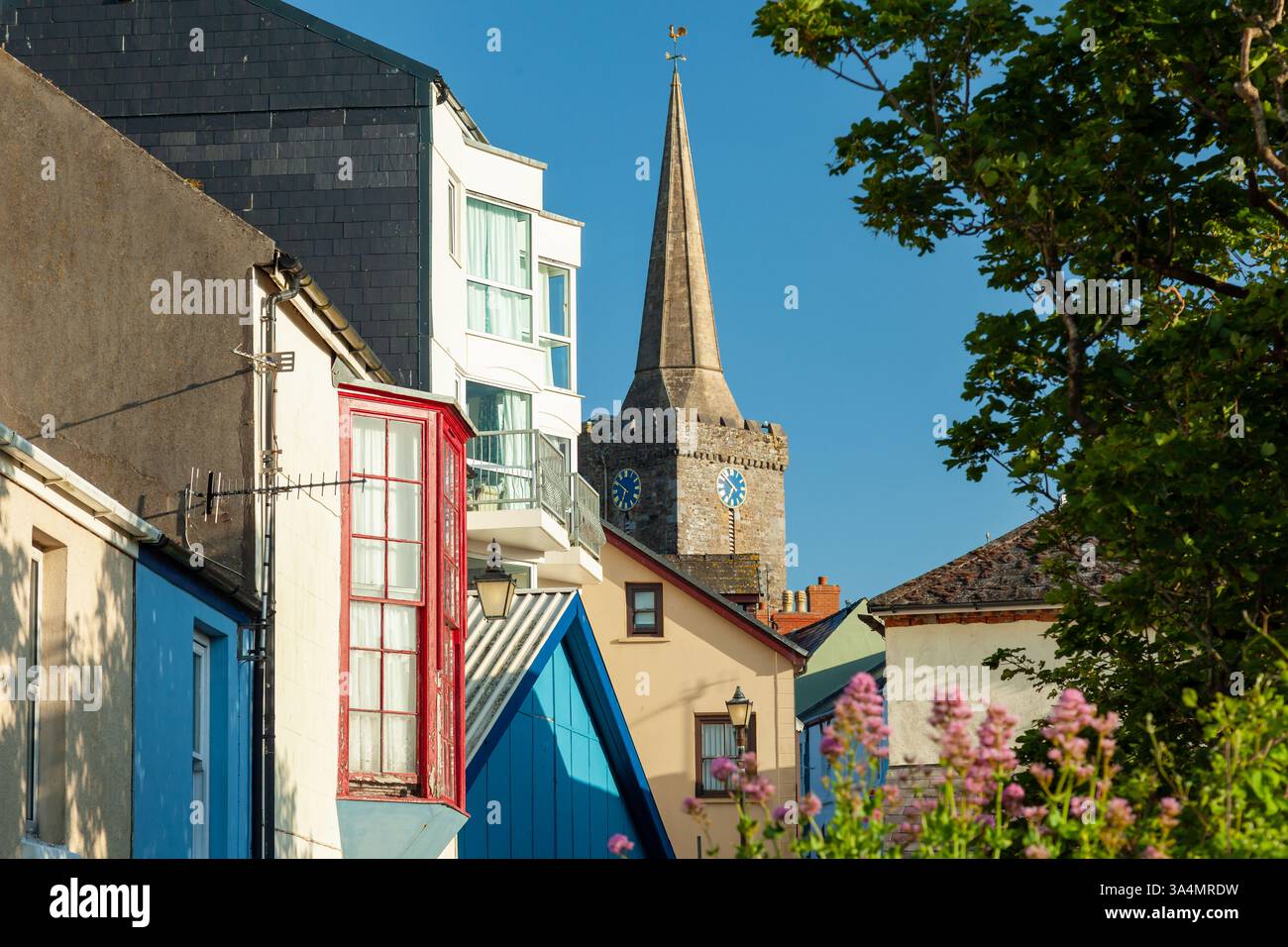 St Mary's church tower in Tenby Stock Photo - Alamy