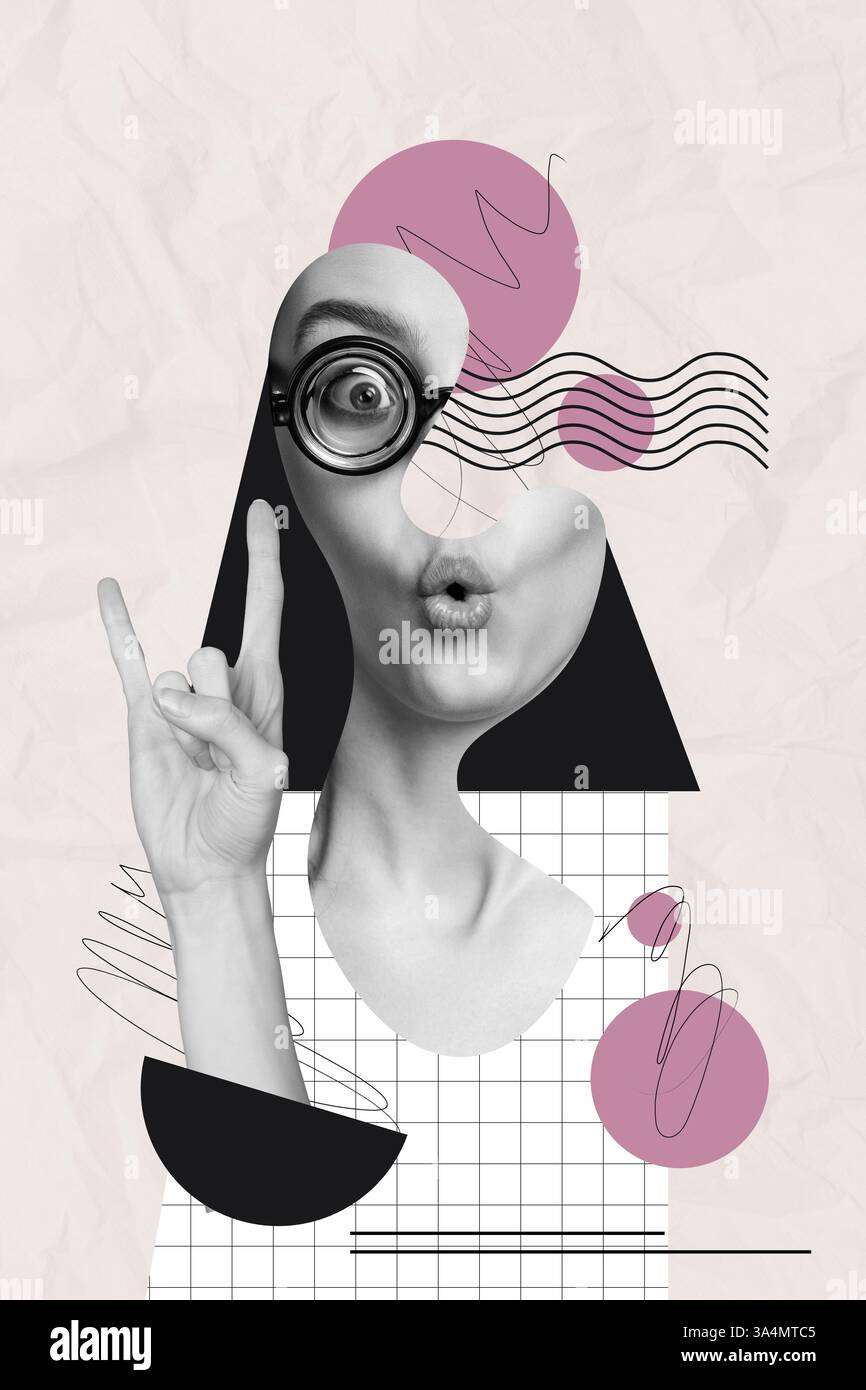 Trend artwork composite 3D photo collage design of hand gesture rock ...
