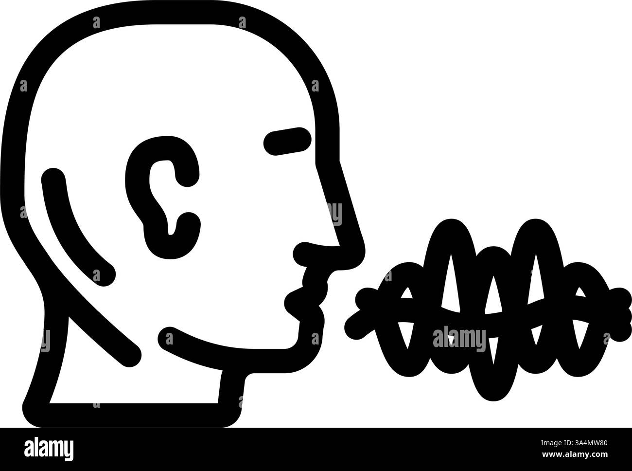 voice command wave deep learning line icon vector illustration Stock ...