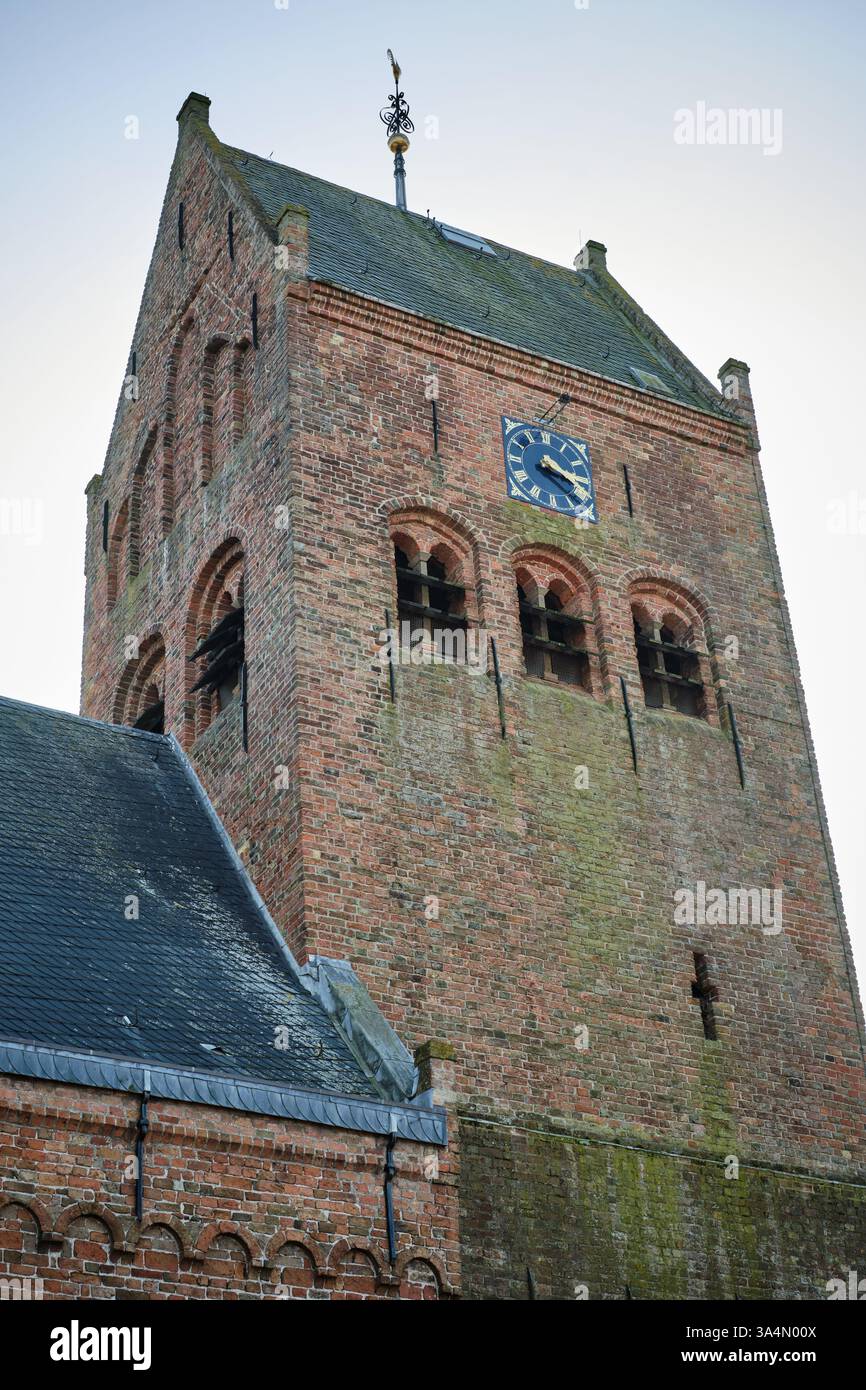 March 10, 2025 - Grou-Netherlands: View up the old bell tower of ...