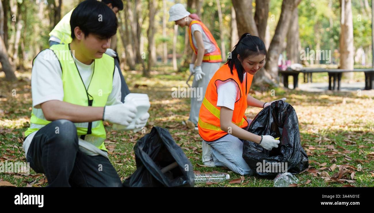 Environmental Awareness. Volunteers actively engaging in waste ...