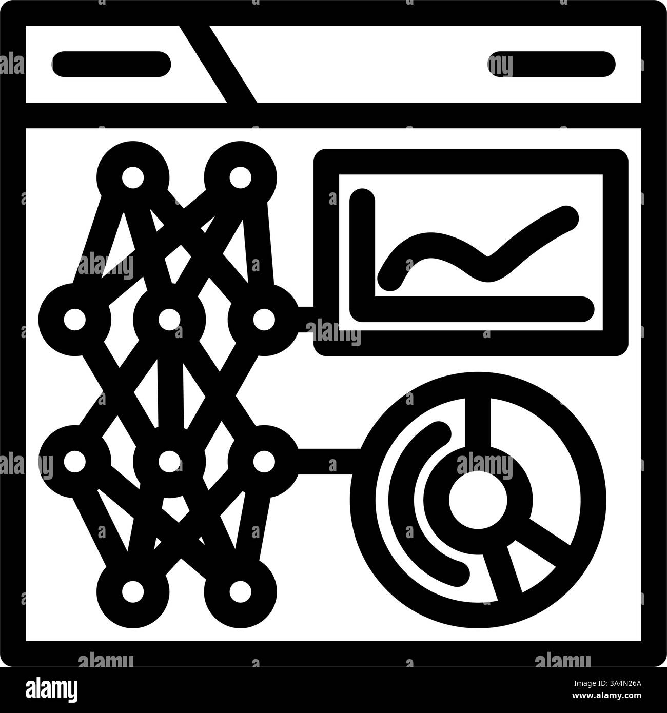 data visualization chart deep learning line icon vector illustration ...