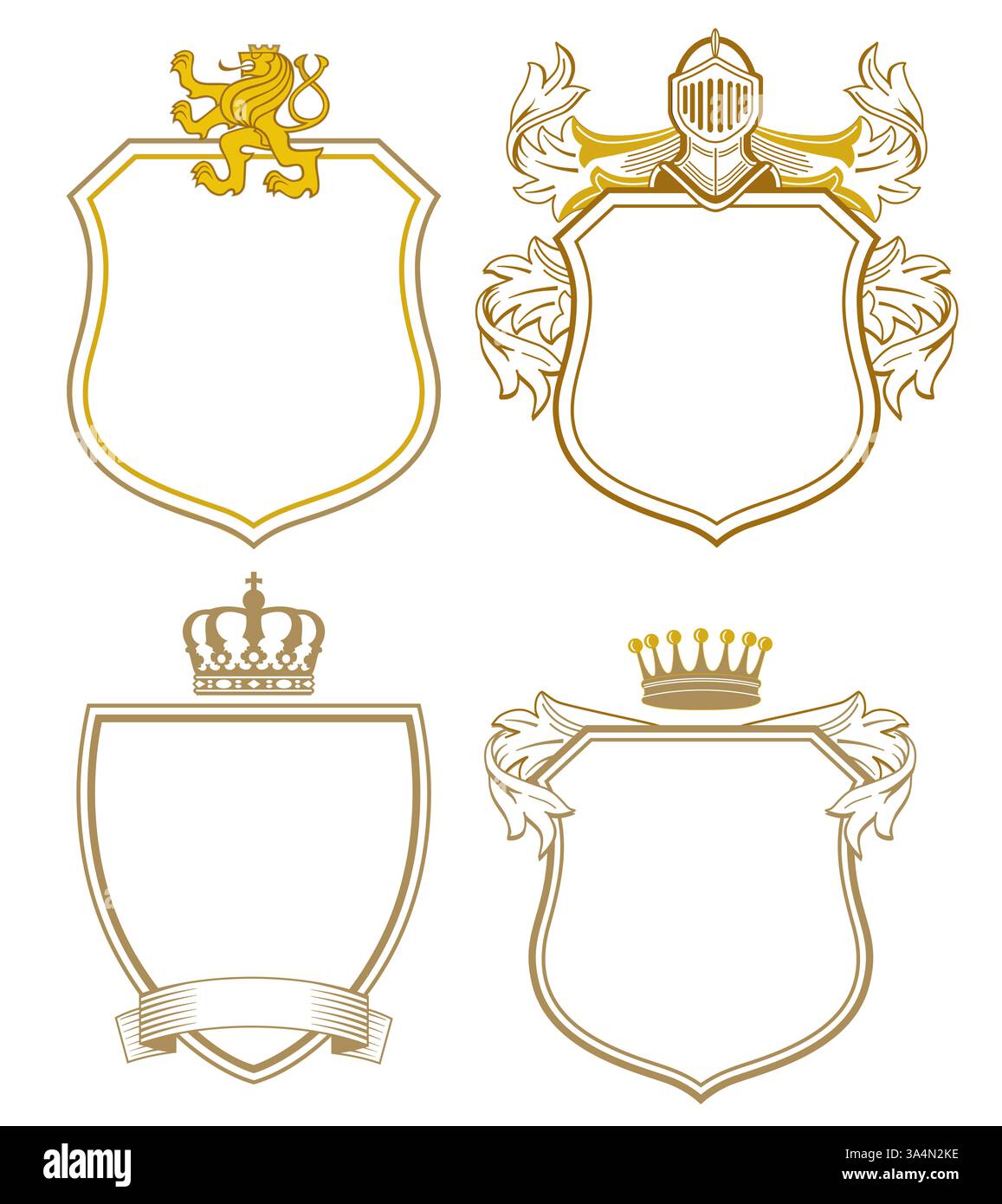 Noble coat of arms with crown, illustration Stock Photo - Alamy