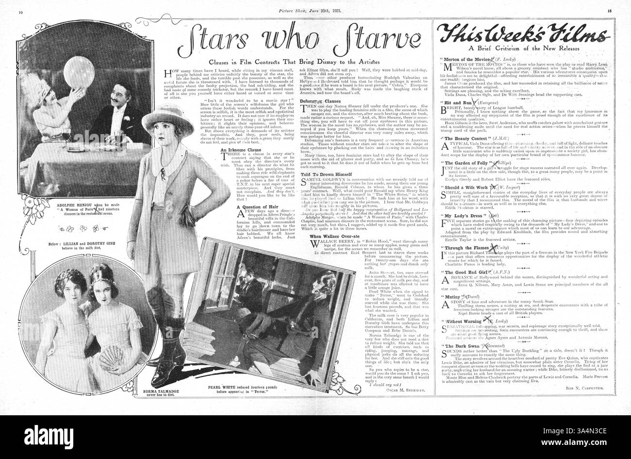 1925 picture show stars who starve hi-res stock photography and images ...