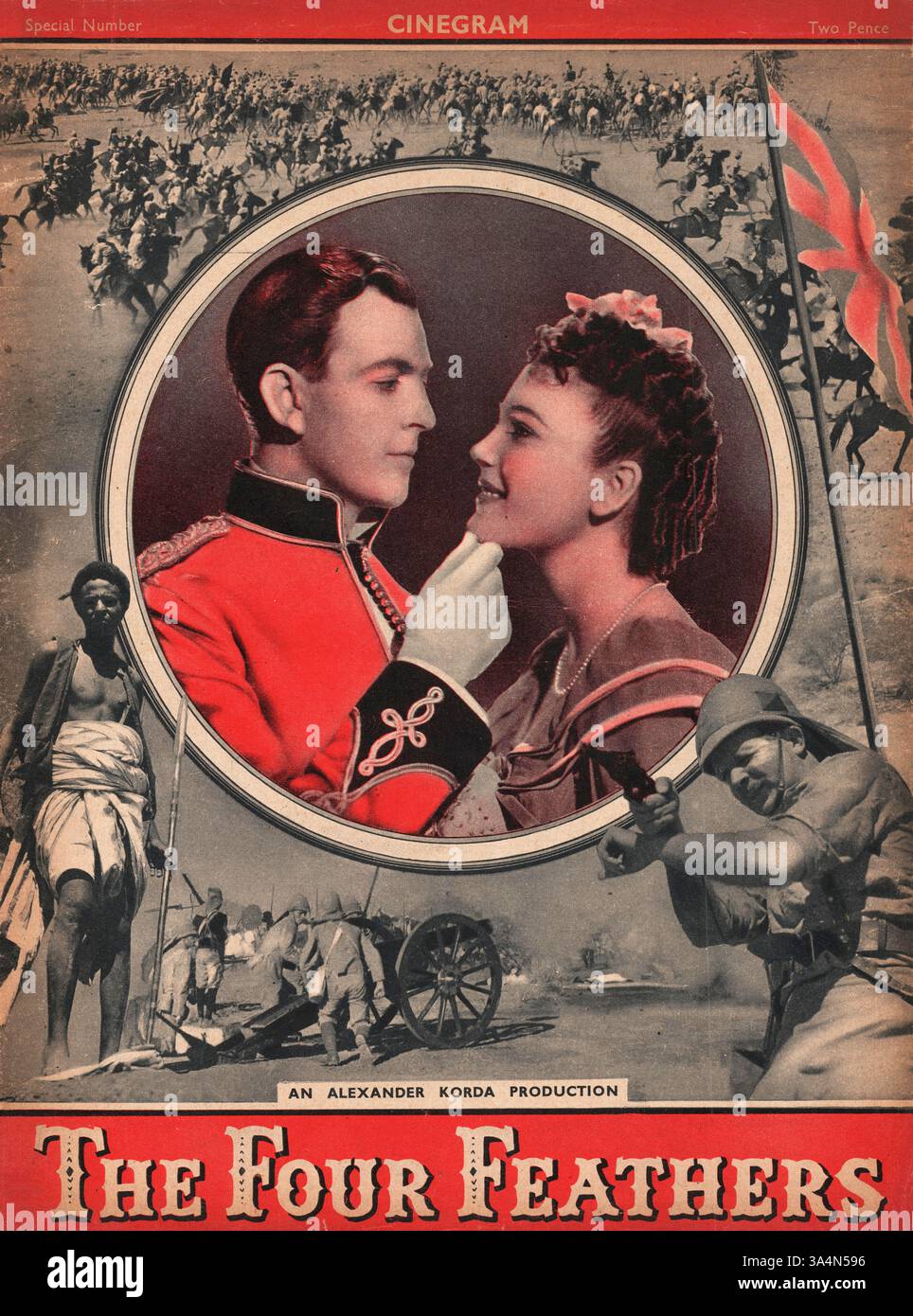 1939 Cinegram John Clements and June Duprez in The Four Feathers Stock Photo - Alamy