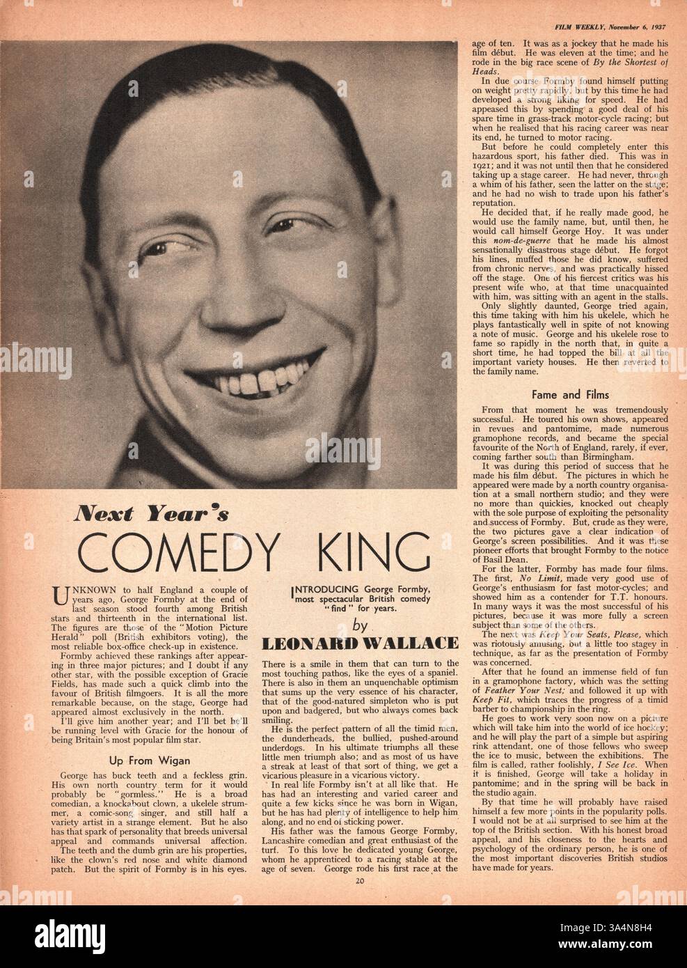 1937 film weekly george formby hi-res stock photography and images - Alamy
