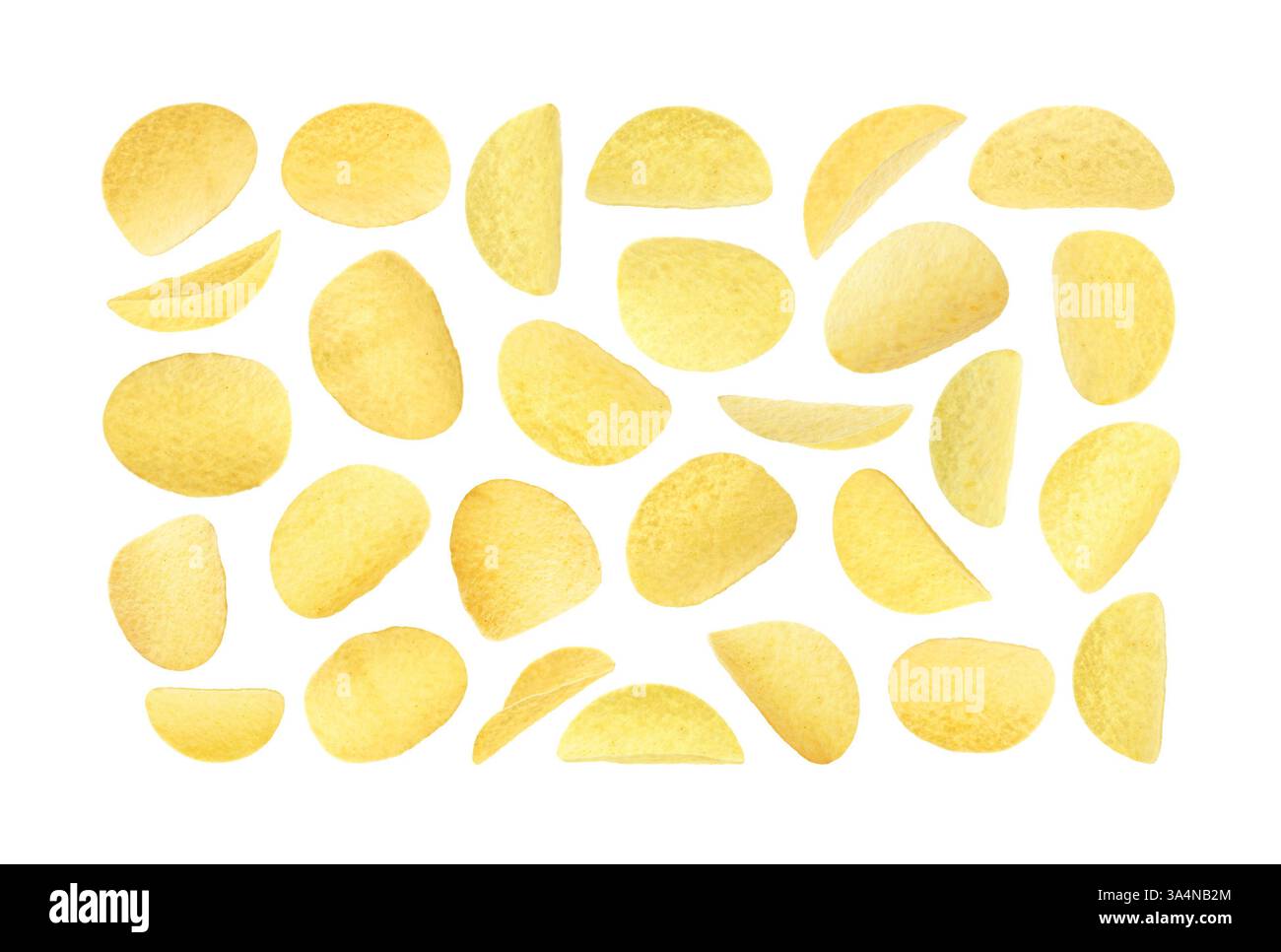 Tasty crispy potato chips on white background, collage Stock Photo - Alamy