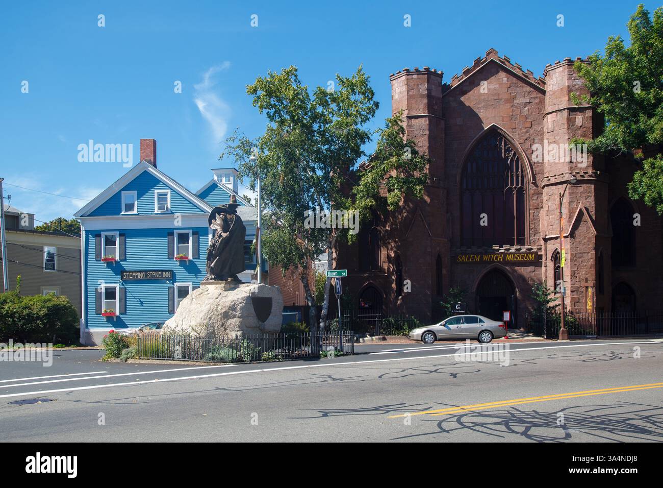 The Salem Witch museum and statue in Salem, Massachusetts, Boston area ...
