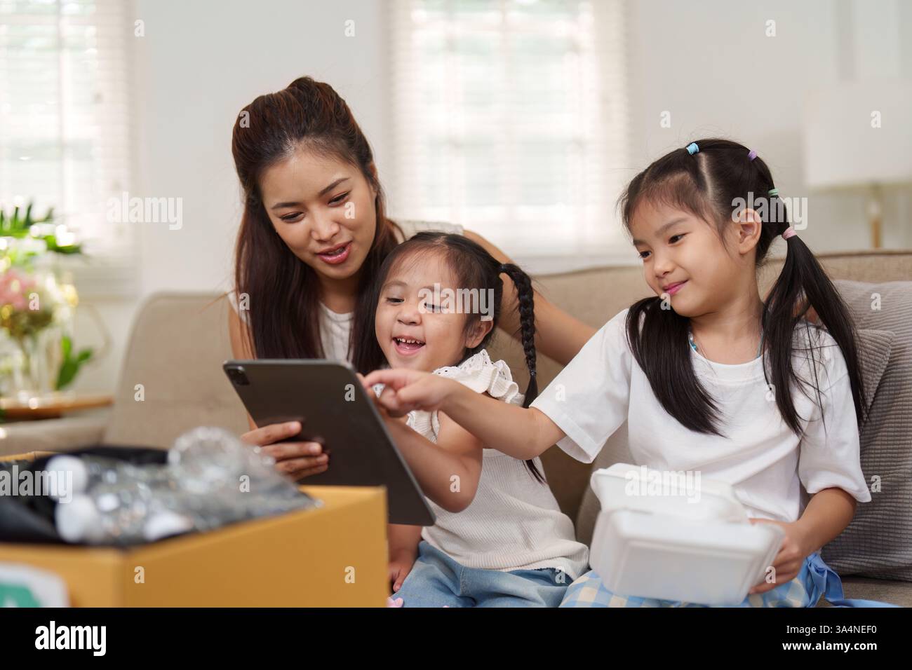 Eco-friendly Practices and Family Bonding. Children and mother practice ...