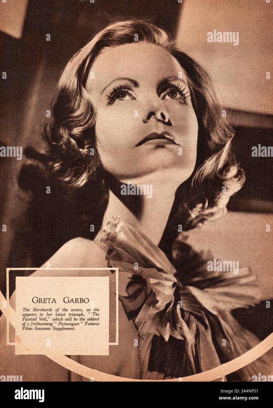 1935 magazine image actress Greta Garbo Stock Photo - Alamy