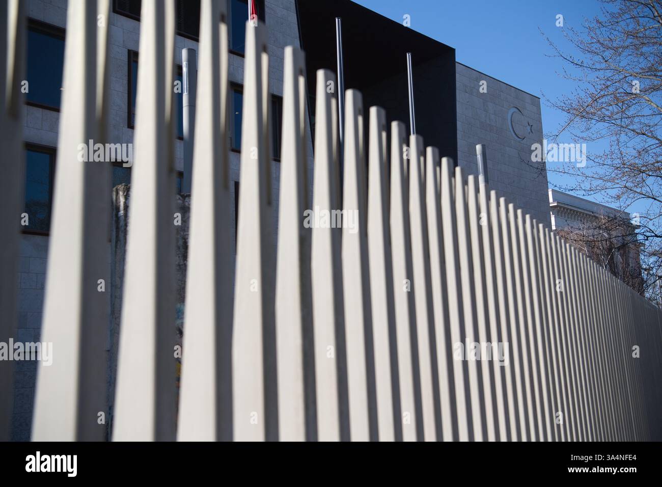 19 March 2025, Turkey, Istanbul: A high fence surrounds the Turkish ...