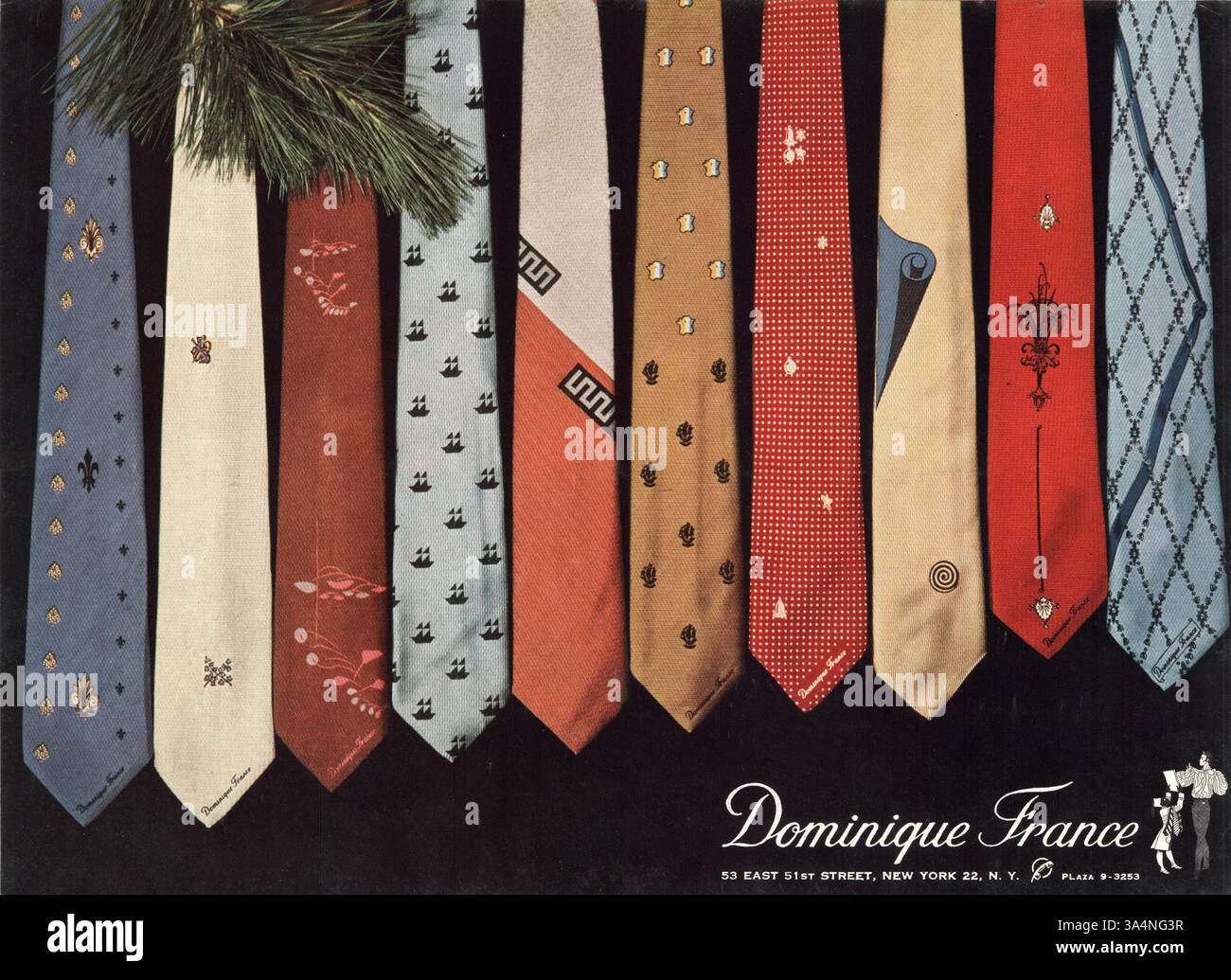 1953 us magazine ad dominique france ties hi-res stock photography and ...