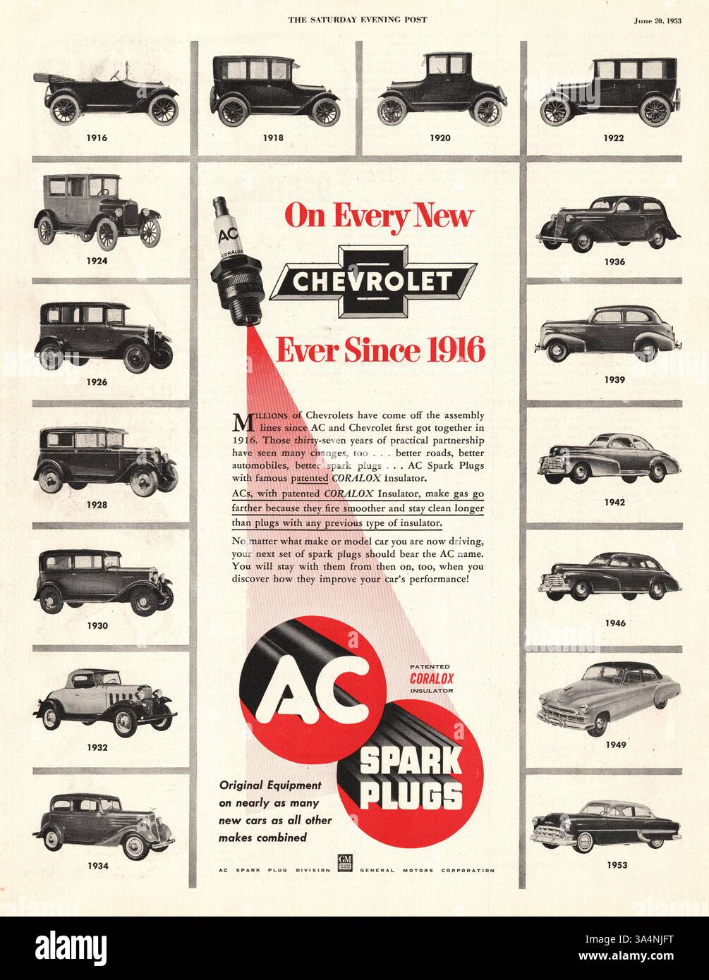 1953 u s magazine ad ac spark plugs hi-res stock photography and images ...