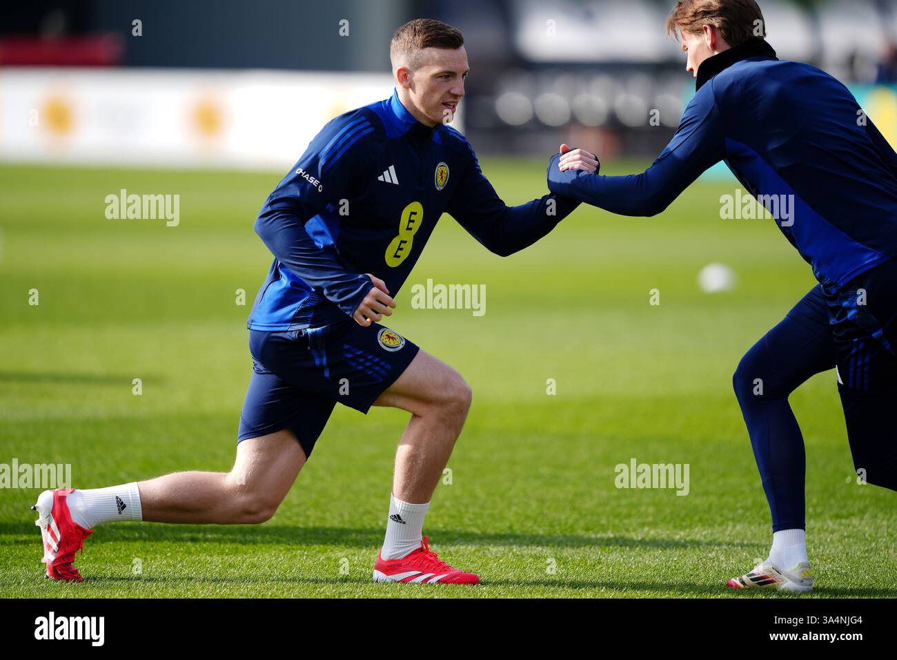 Scotland's Lewis Ferguson during a training session at Lesser Hampden ...