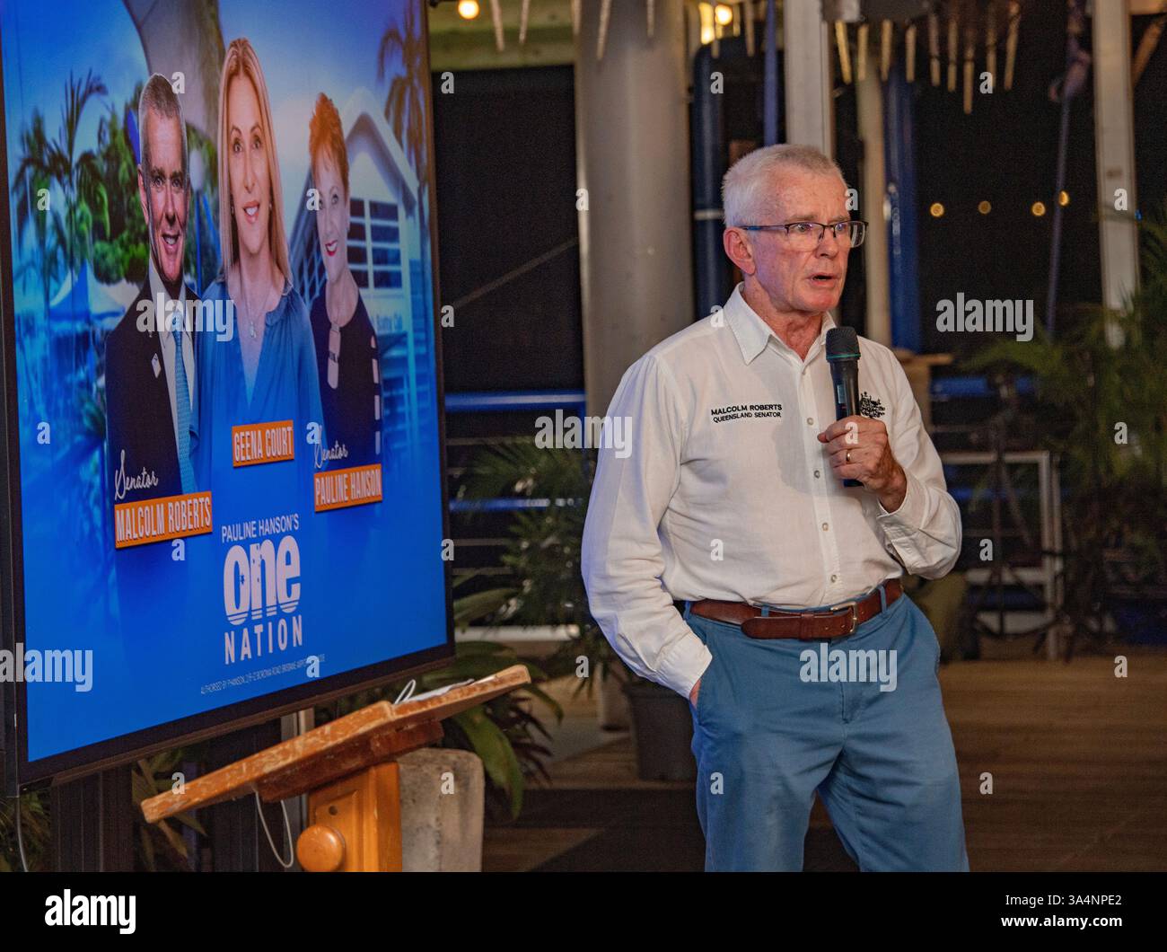 Senator Malcolm Roberts during the launch of One Nation’s Queensland ...