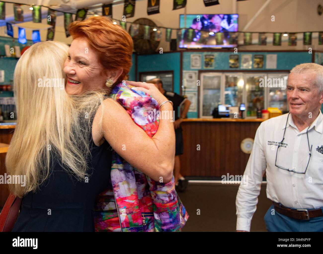 Cairns, Australia. 19th Mar, 2025. One Nation leader Pauline Hanson and ...