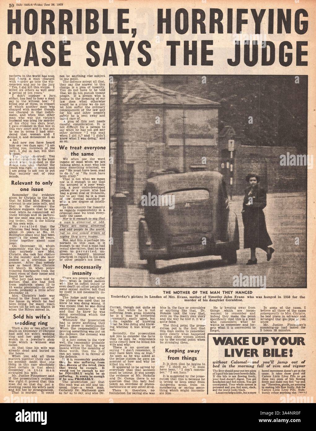 1953 daily sketch 10 rillington place murders hi-res stock photography ...