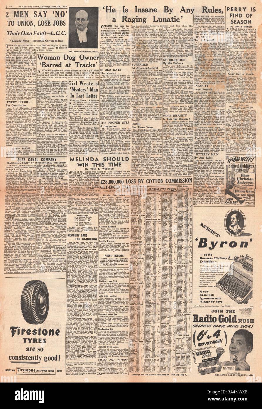 1953 evening news 10 rillington place murders hi-res stock photography ...