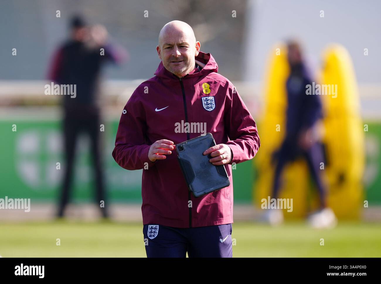 England U21 manager Lee Carsley during a training session at St. George ...