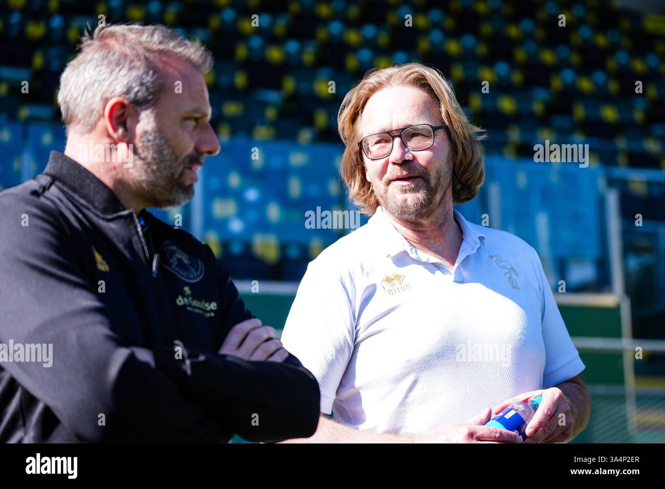 Den Haag - Sparta Rotterdam Coach Maurice Stein and Edwin Coret of Ado ...