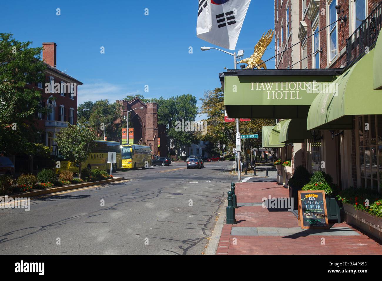 The Hawthorne hotel, the witch museum and brick historic building in ...
