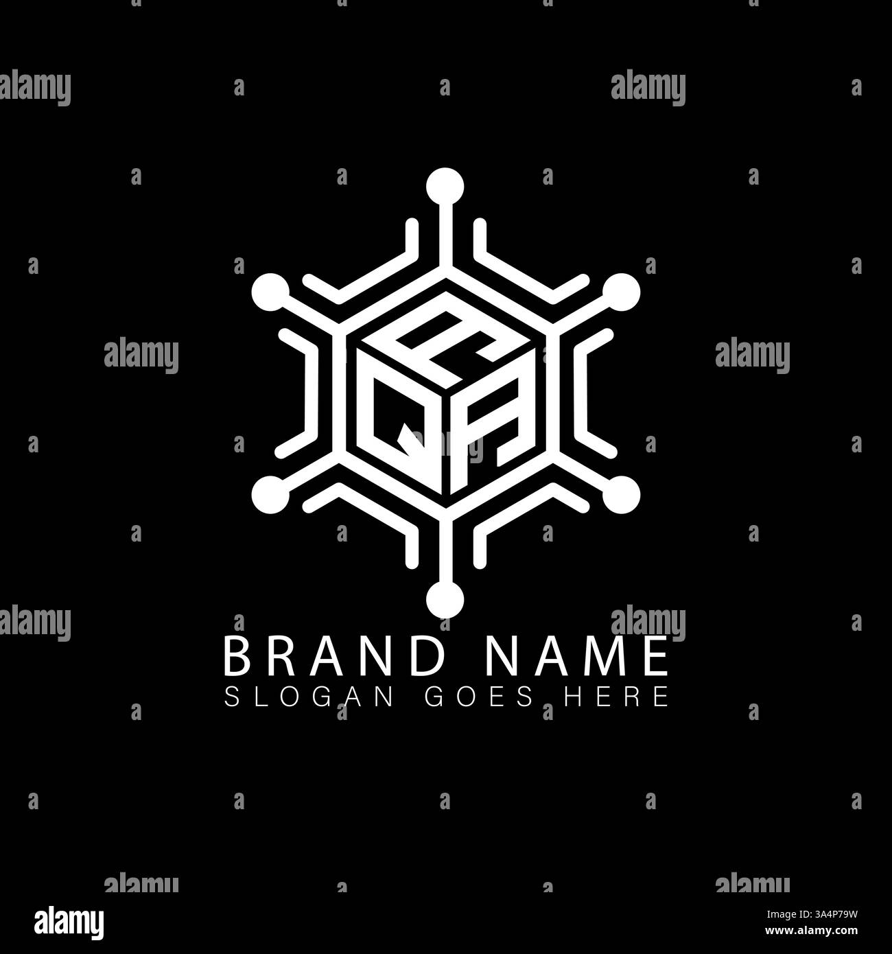 AQA Unique modern flat abstract geometric initials vector letter logo ...