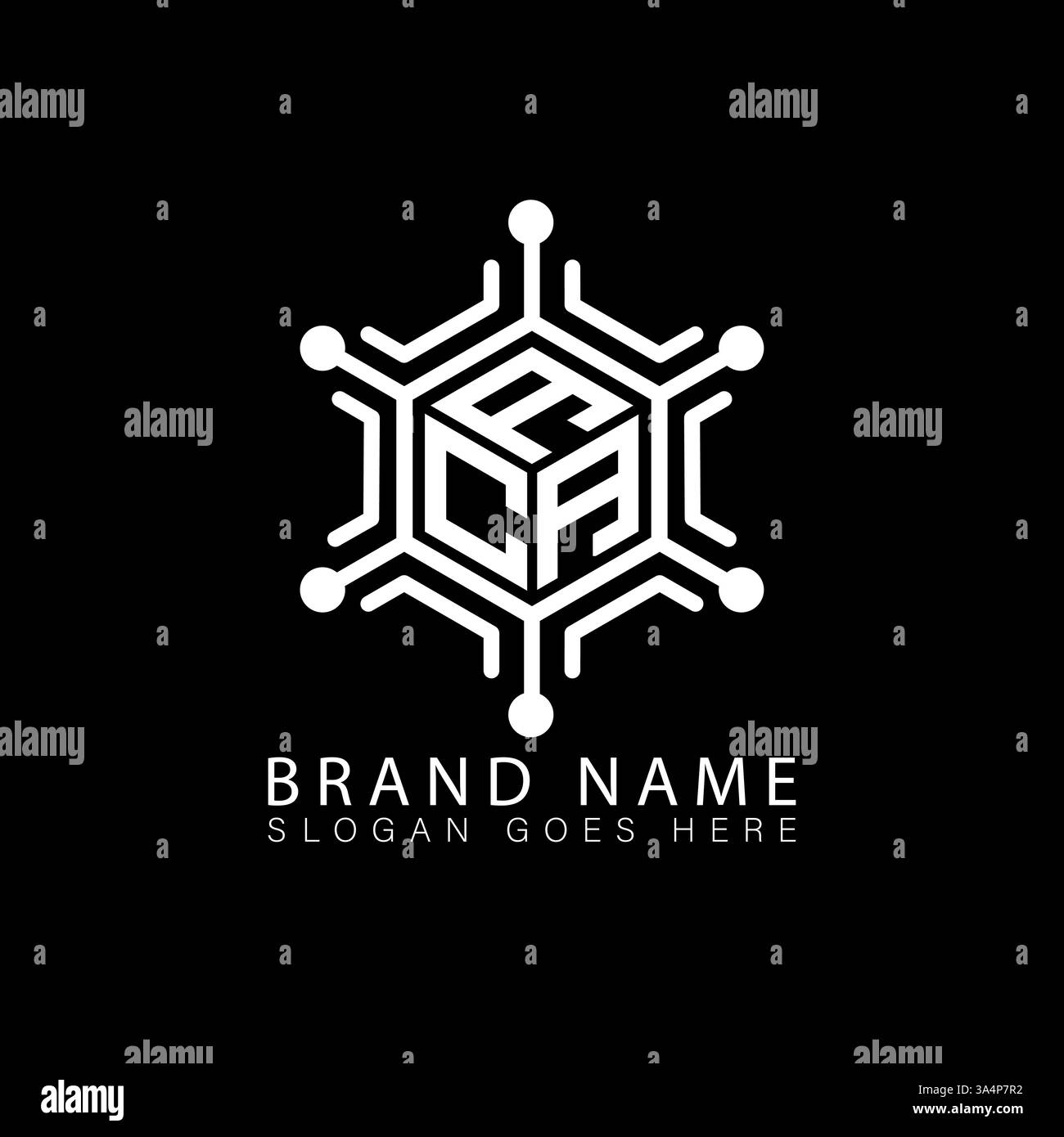 ACA Unique modern flat abstract geometric initials vector letter logo ...