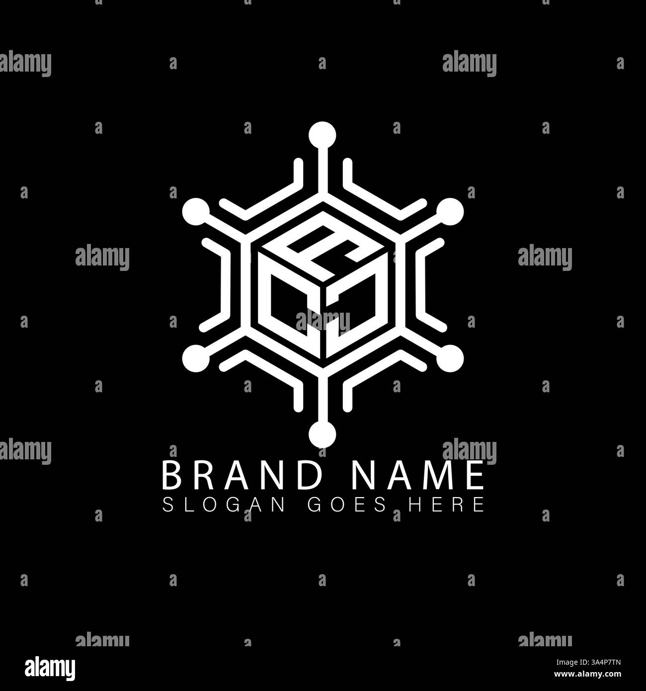 ACJ Unique modern flat abstract geometric initials vector letter logo ...