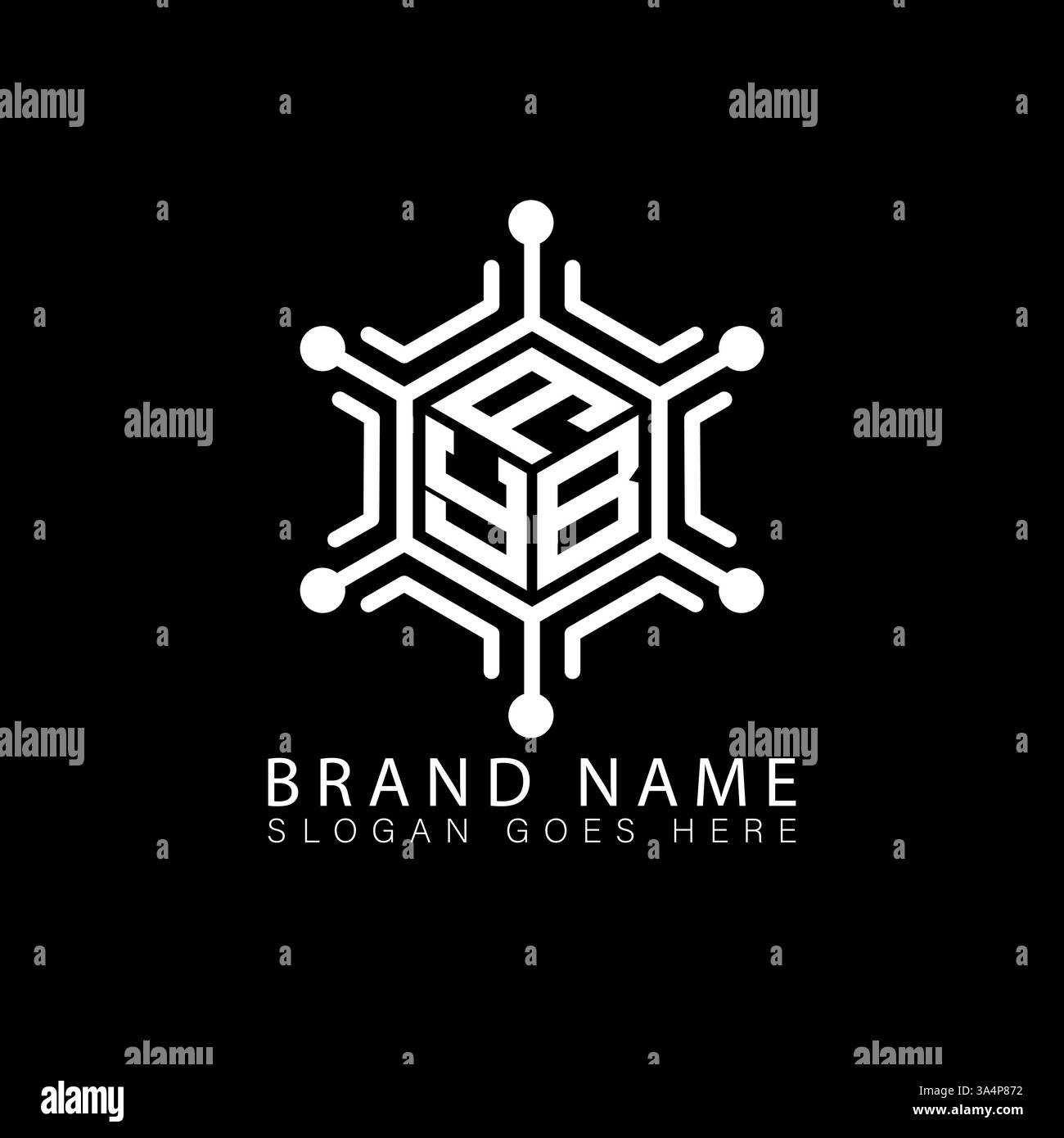 AYB Unique modern flat abstract geometric initials vector letter logo ...